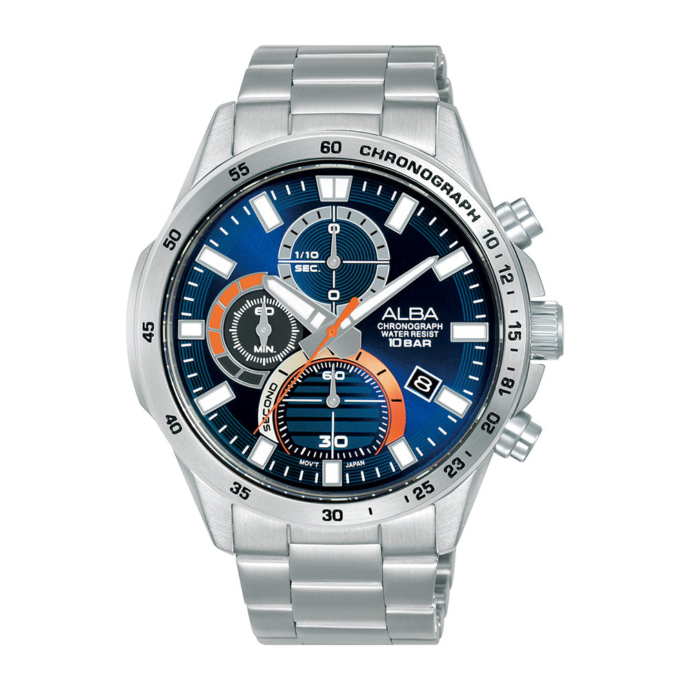ALBA chronograph Blue Dial Men's Watch - AM3971X1 – Sai Creations Watches