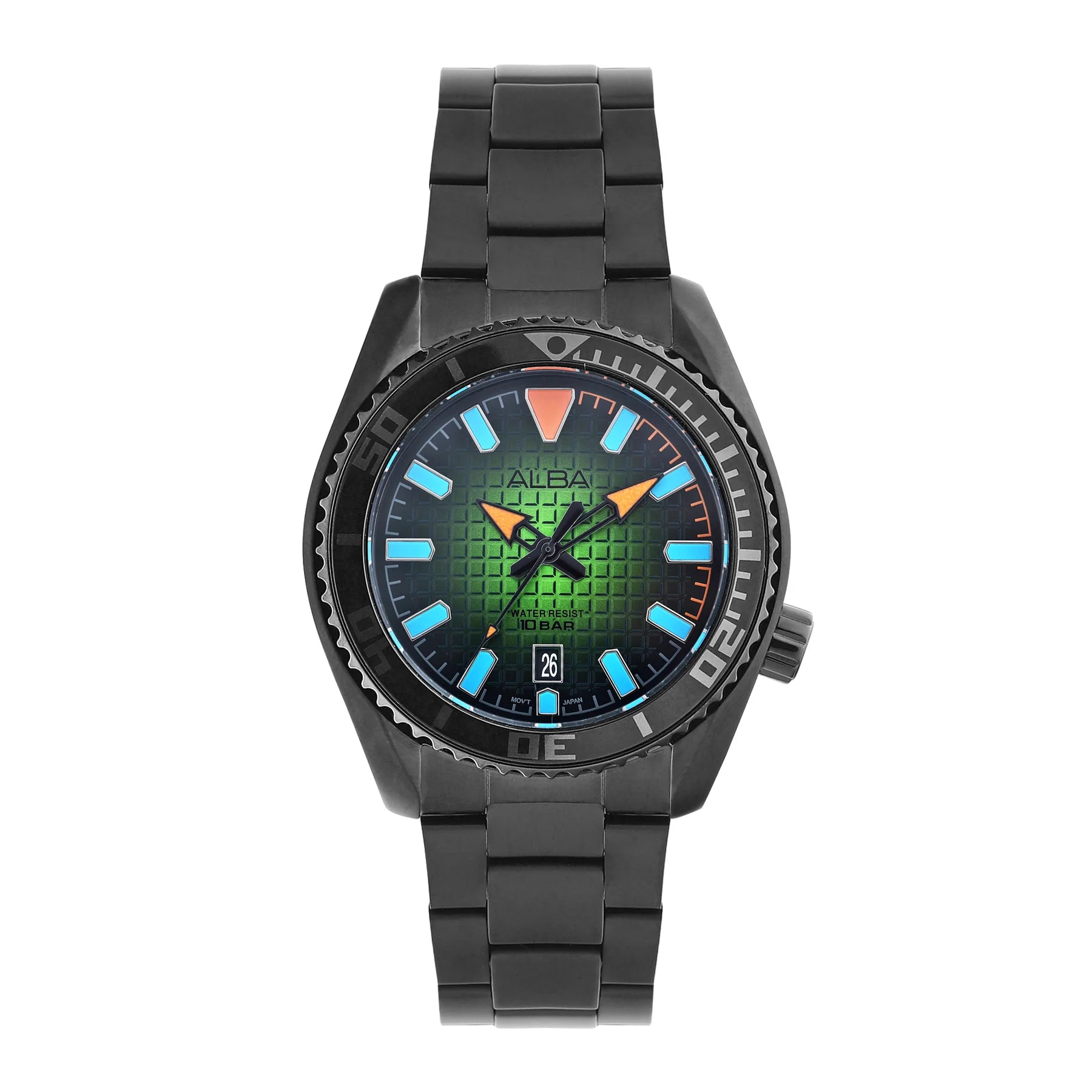 ALBA Green Gradation Textured Dial Tokyo Neon Men's Watch - AS9N93X1 ...
